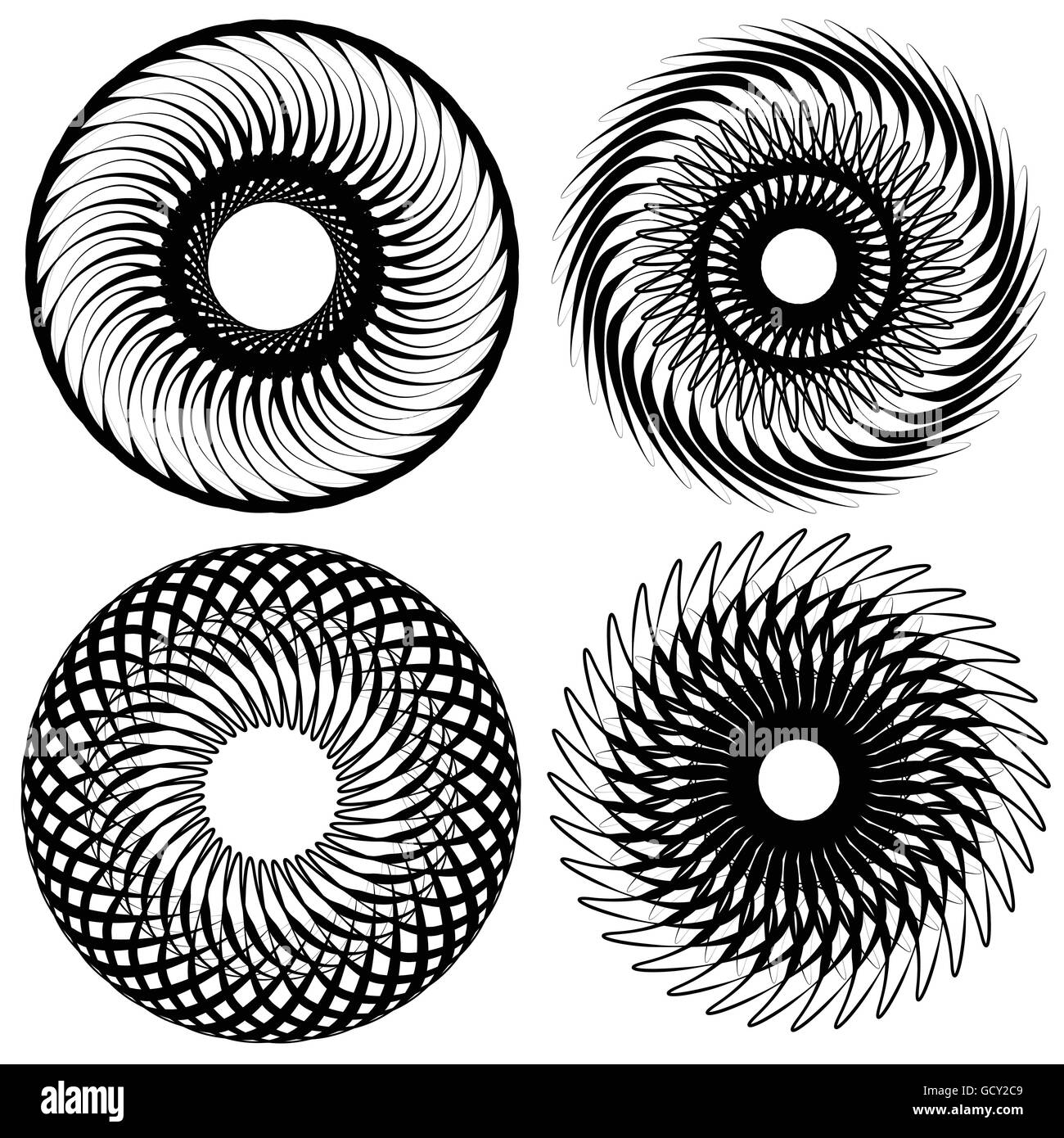 Spiral isolated on white. Rotating, concentric shape forming a ...