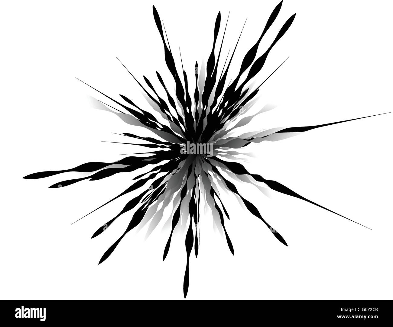 Random radial shape. Abstract geometric element. Asymmetrical unique ...