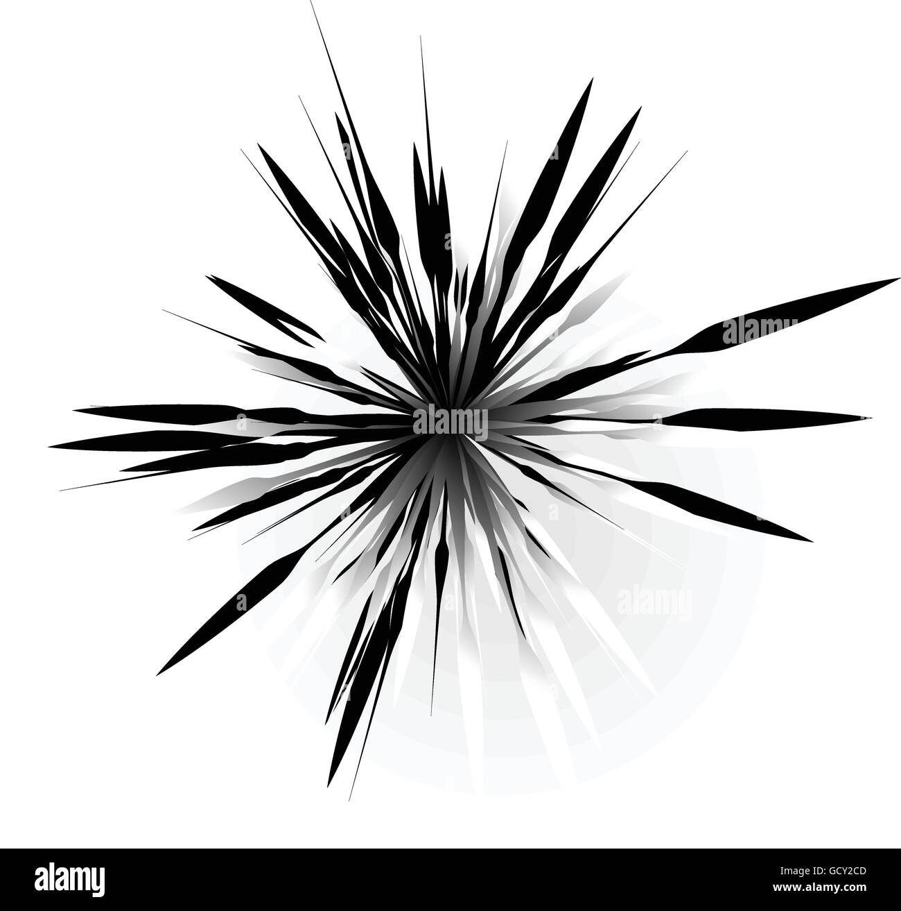 Random radial shape. Abstract geometric element. Asymmetrical unique ...