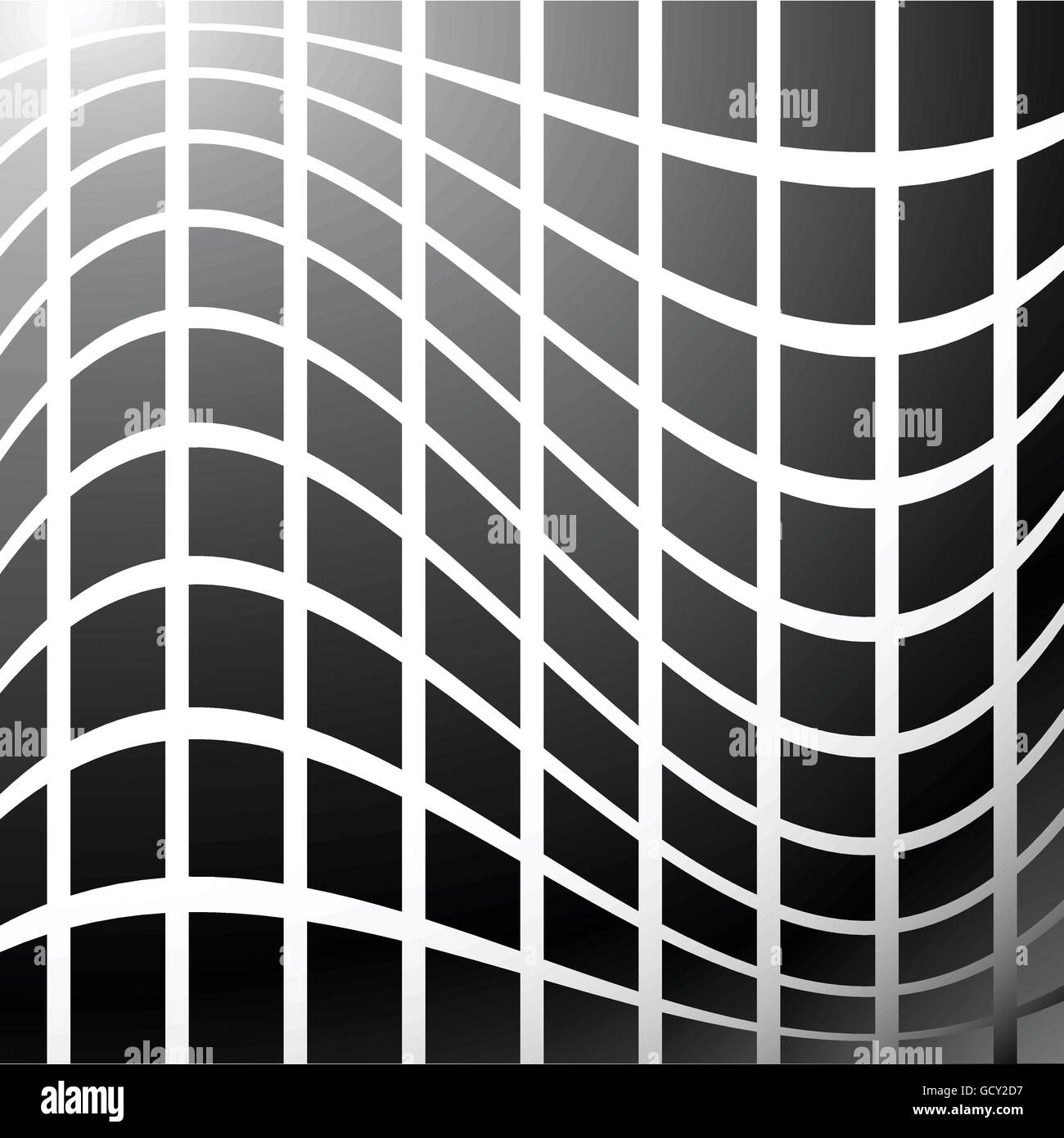 Mosaic, grid of squares with distortion effect. Abstract grayscale ...