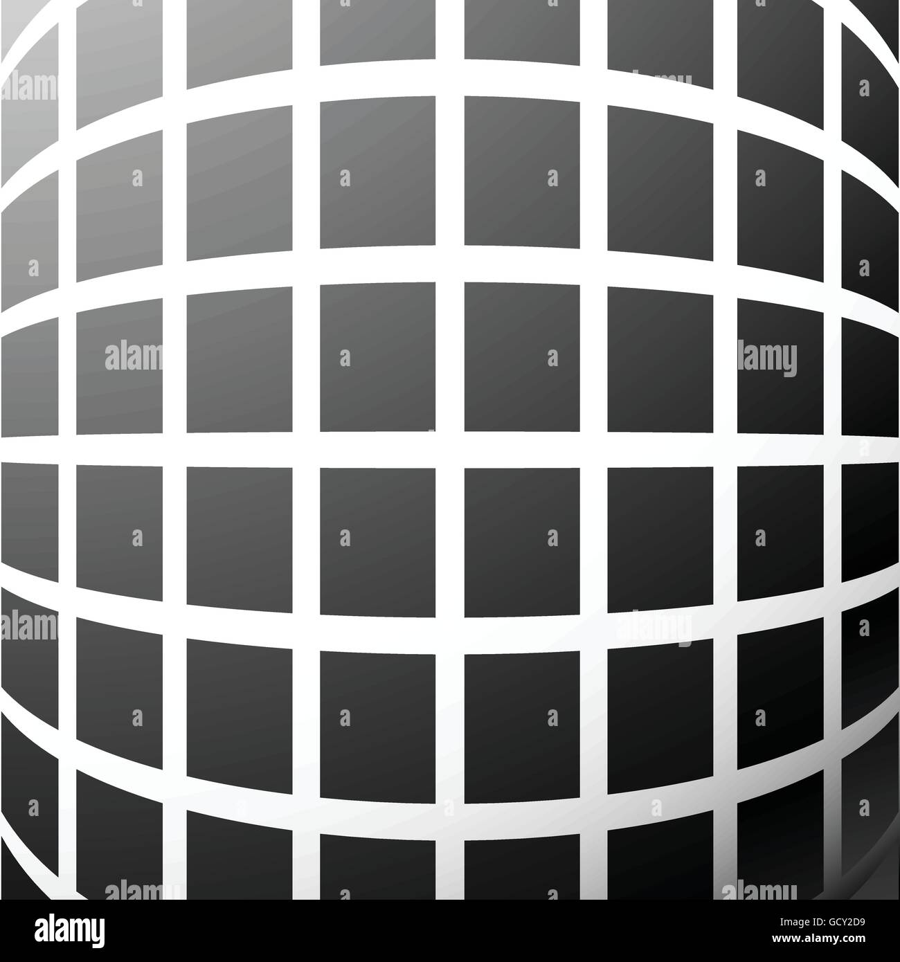 Mosaic, grid of squares with distortion effect. Abstract grayscale ...