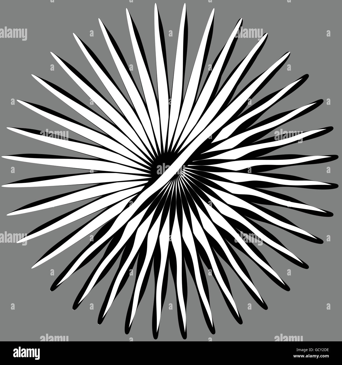 Radial, radiating lines. Asymmetrical geometric element. Circular ...
