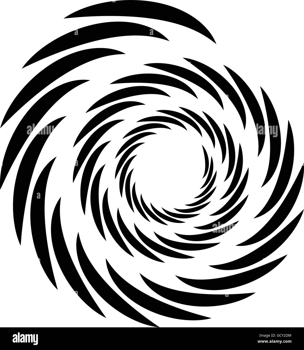 Spiral element. Concentric swirling shape with lines rotating inwards ...