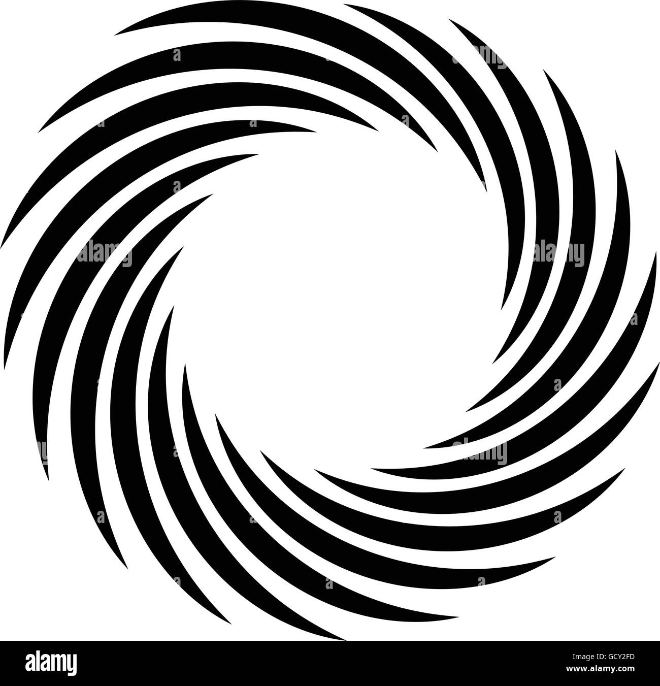 Spiral element. Concentric swirling shape with lines rotating inwards ...