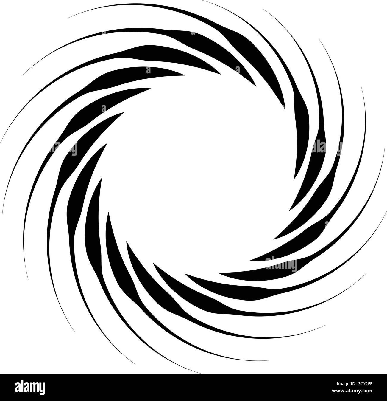 Spiral element. Concentric swirling shape with lines rotating inwards ...