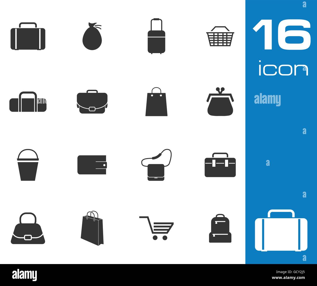 Vector black bag icons set on white background Stock Vector Image & Art ...