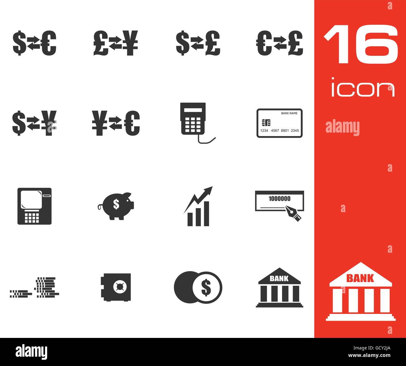 Bank service icons black Stock Vector Images - Alamy