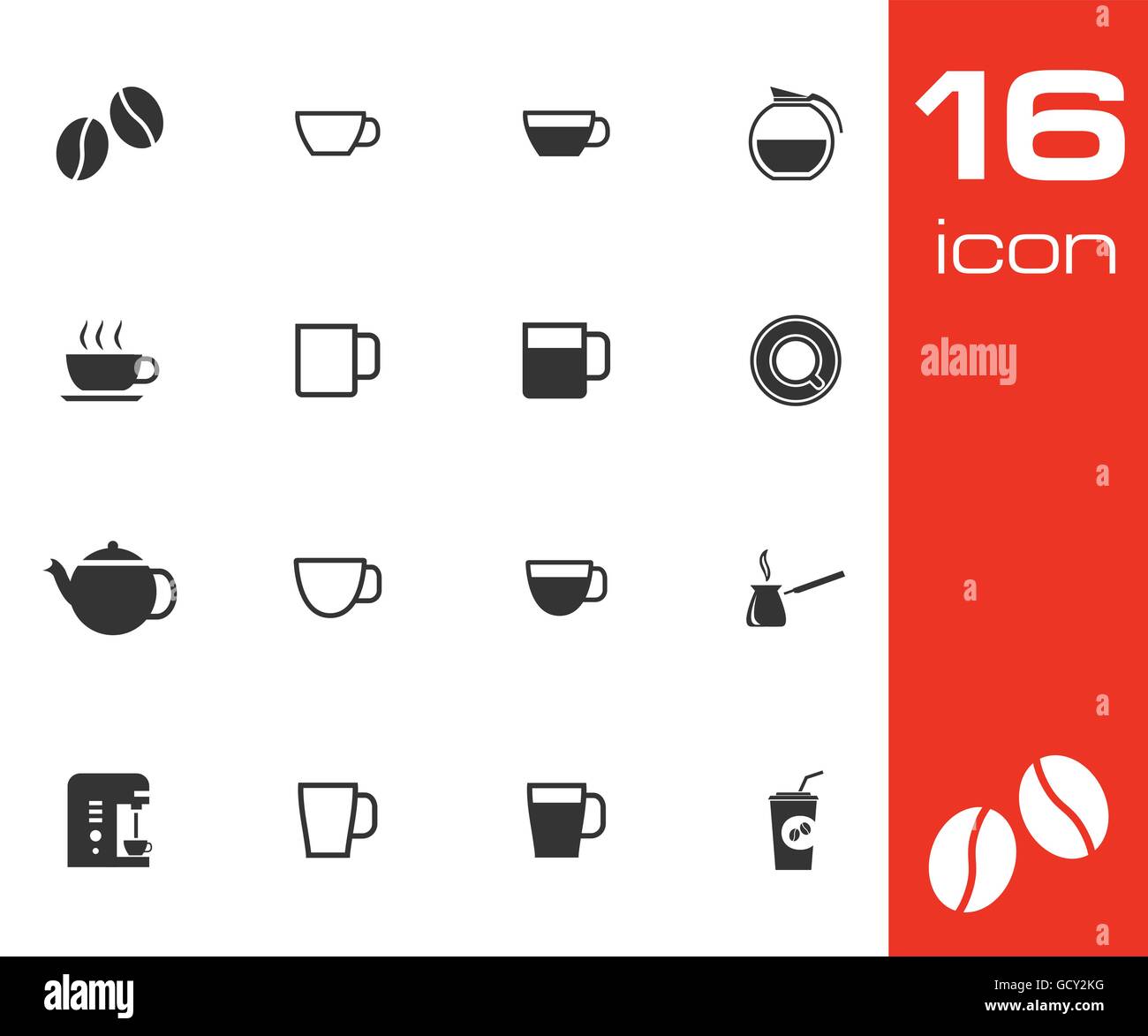 Vector black coffe icons set Stock Vector Image & Art - Alamy
