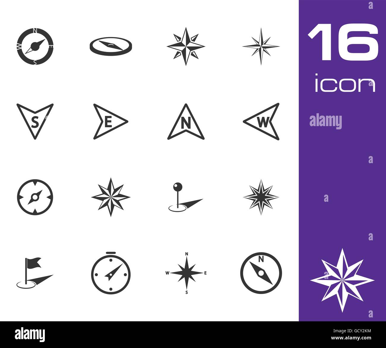 Vector black compass icons set Stock Vector Image & Art - Alamy