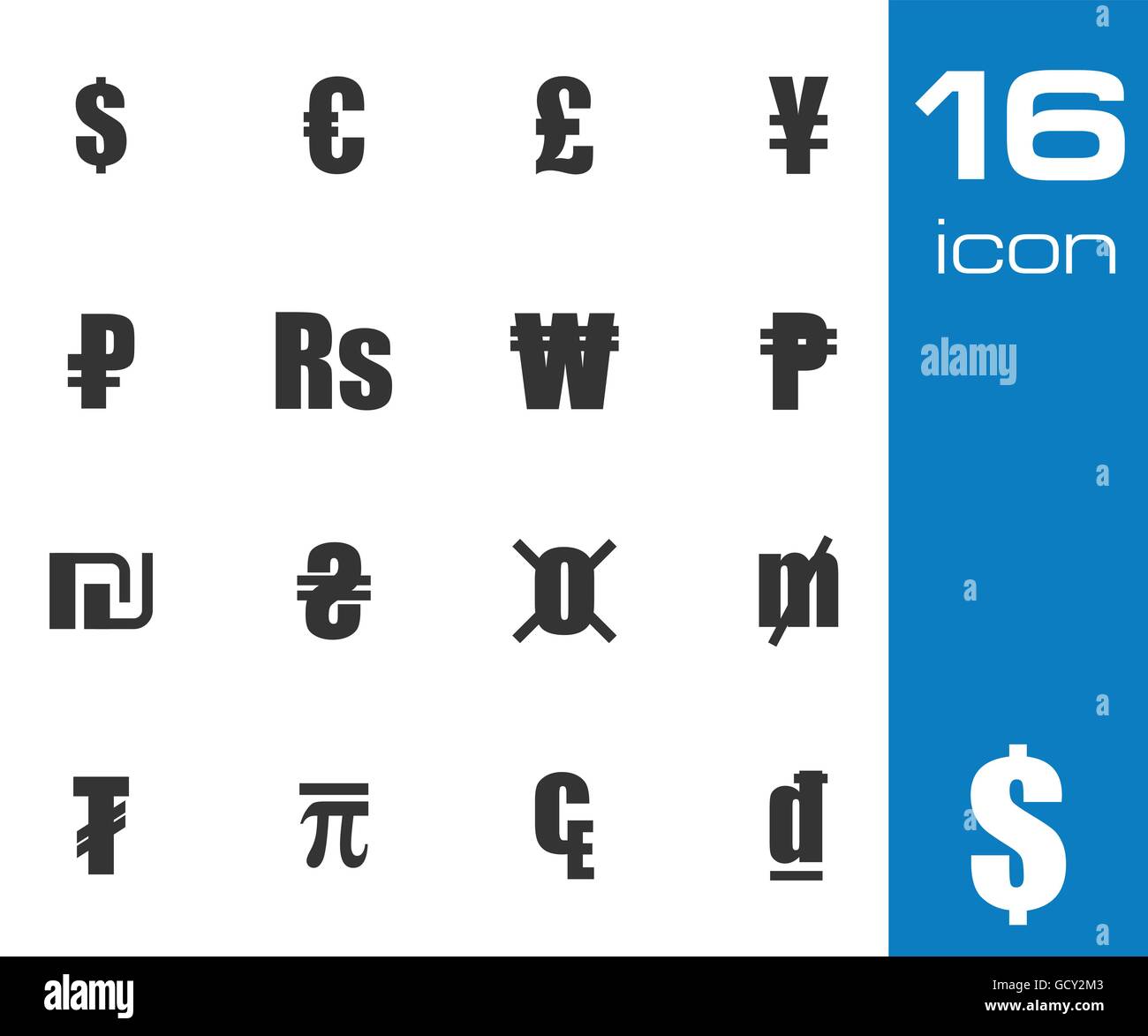 Vector black currency symbols set Stock Vector Image & Art - Alamy