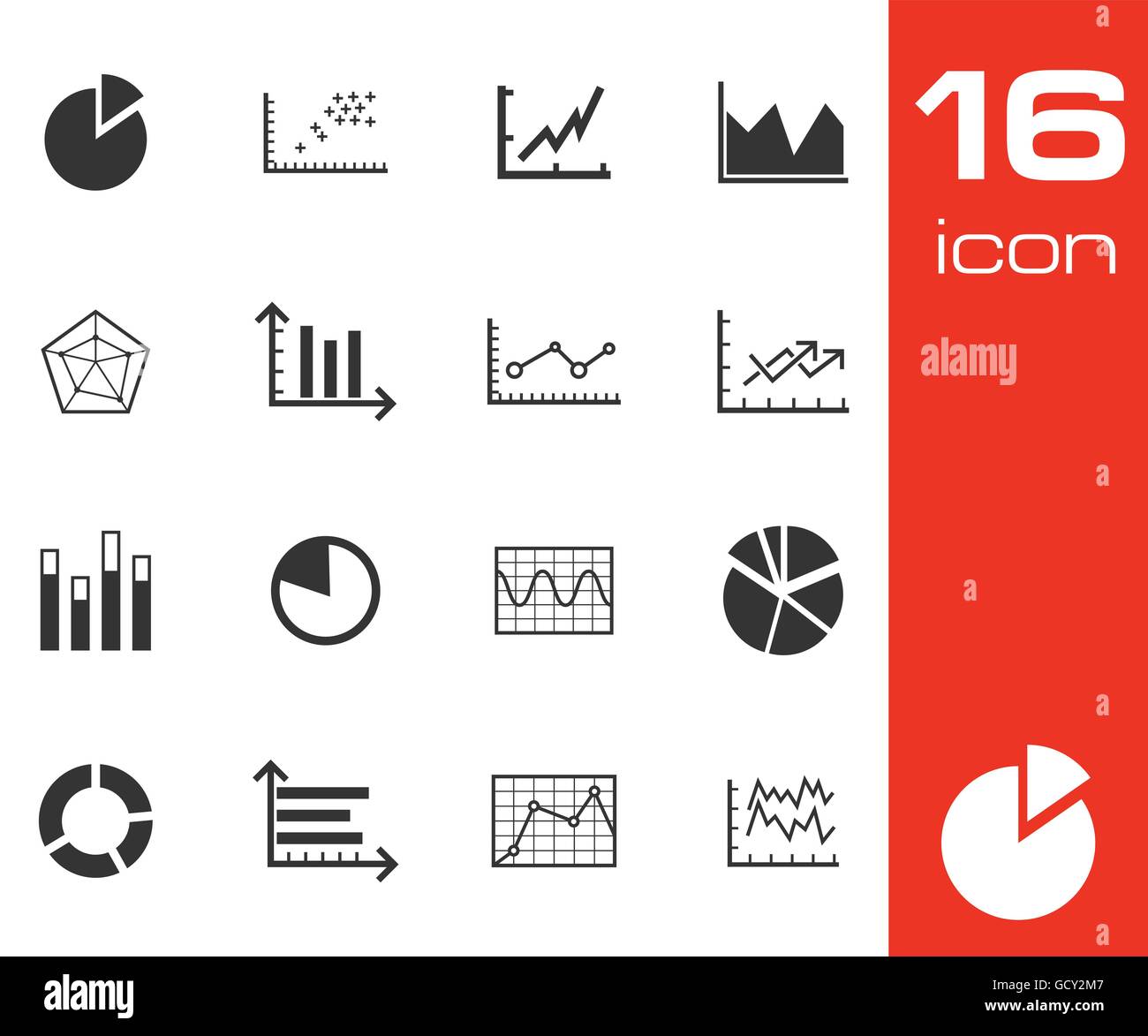 Vector black diagram icons set Stock Vector Image & Art - Alamy