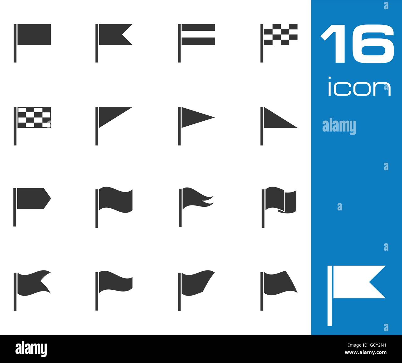 Flag start web pennant map icons set vector banner symbol hi-res stock photography and images ...