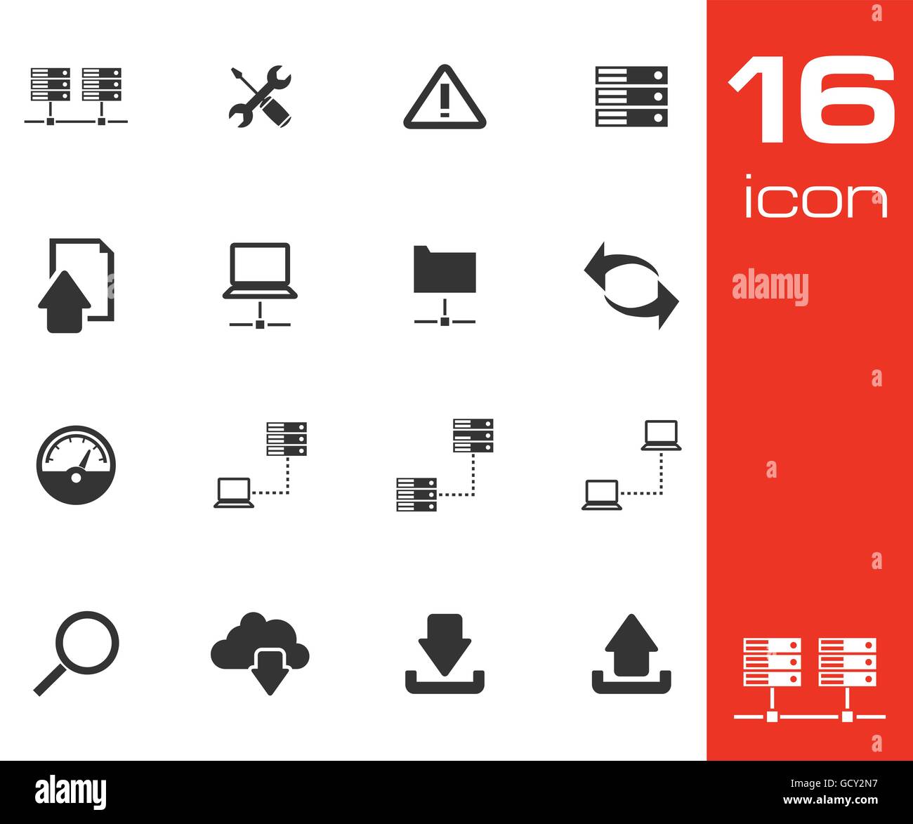 Vector black FTP icon set Stock Vector Image & Art - Alamy