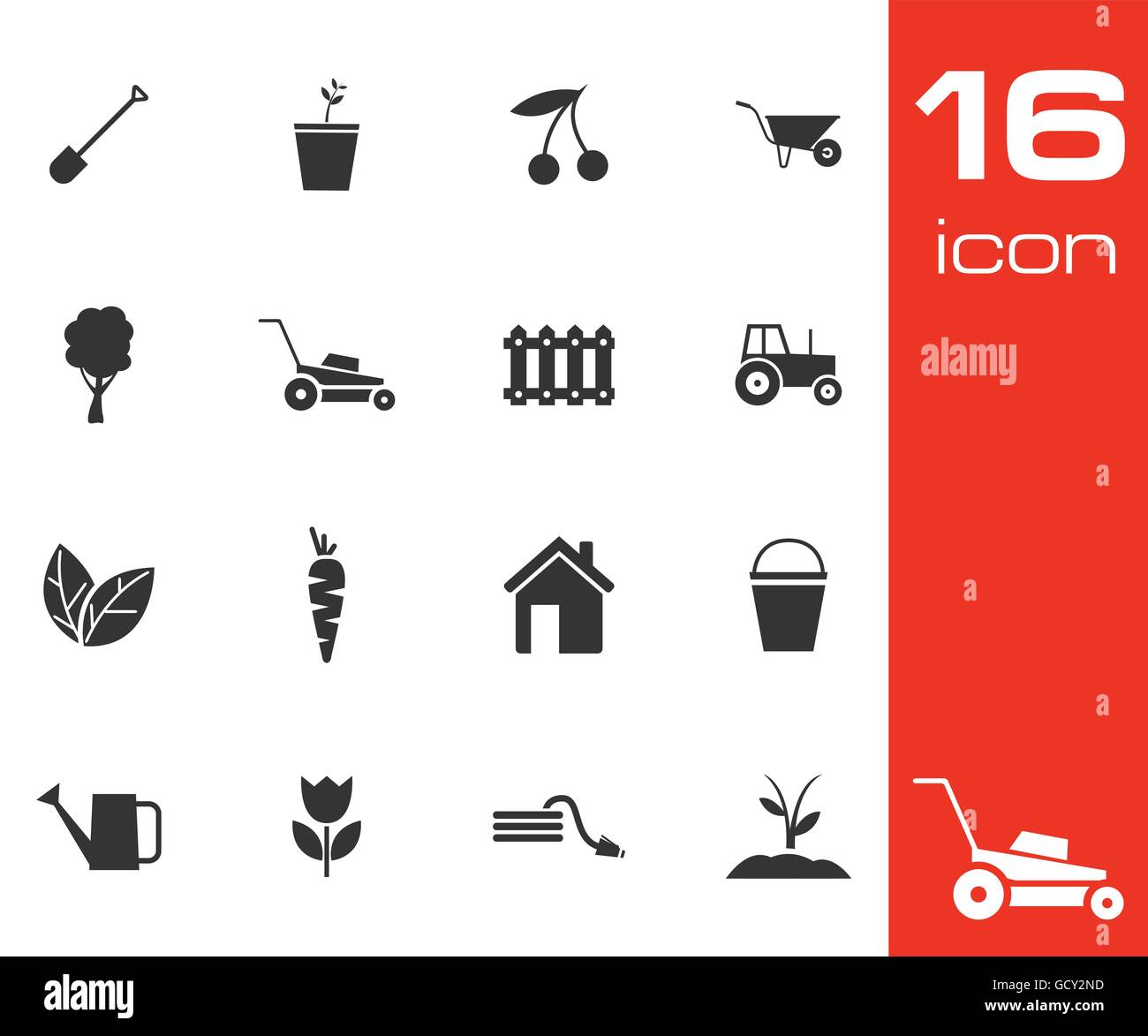 Vector black gardening icons set Stock Vector Image & Art - Alamy