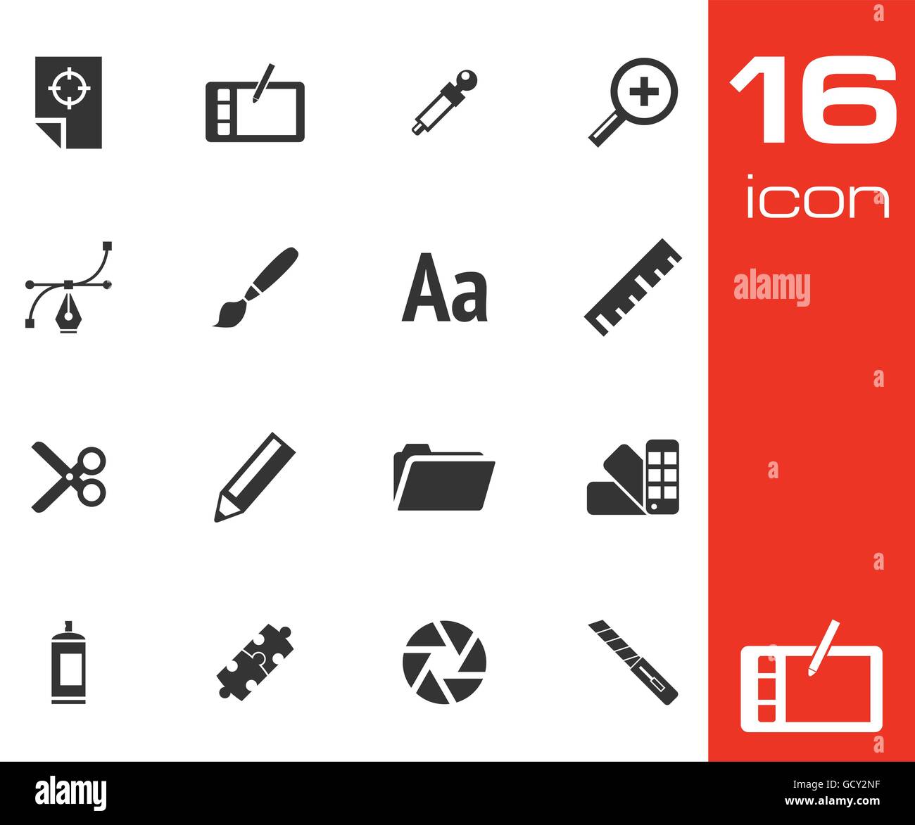 Vector black graphic design icons set Stock Vector Image & Art - Alamy