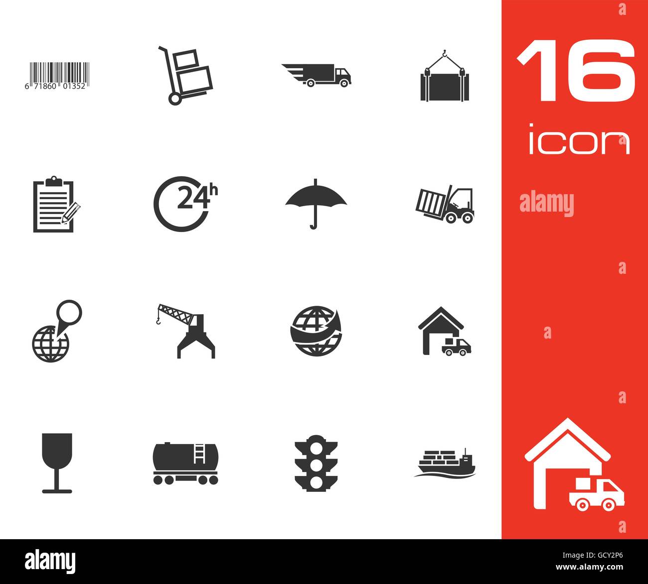 Vector Black Logistic Icons Set Stock Vector Image & Art - Alamy