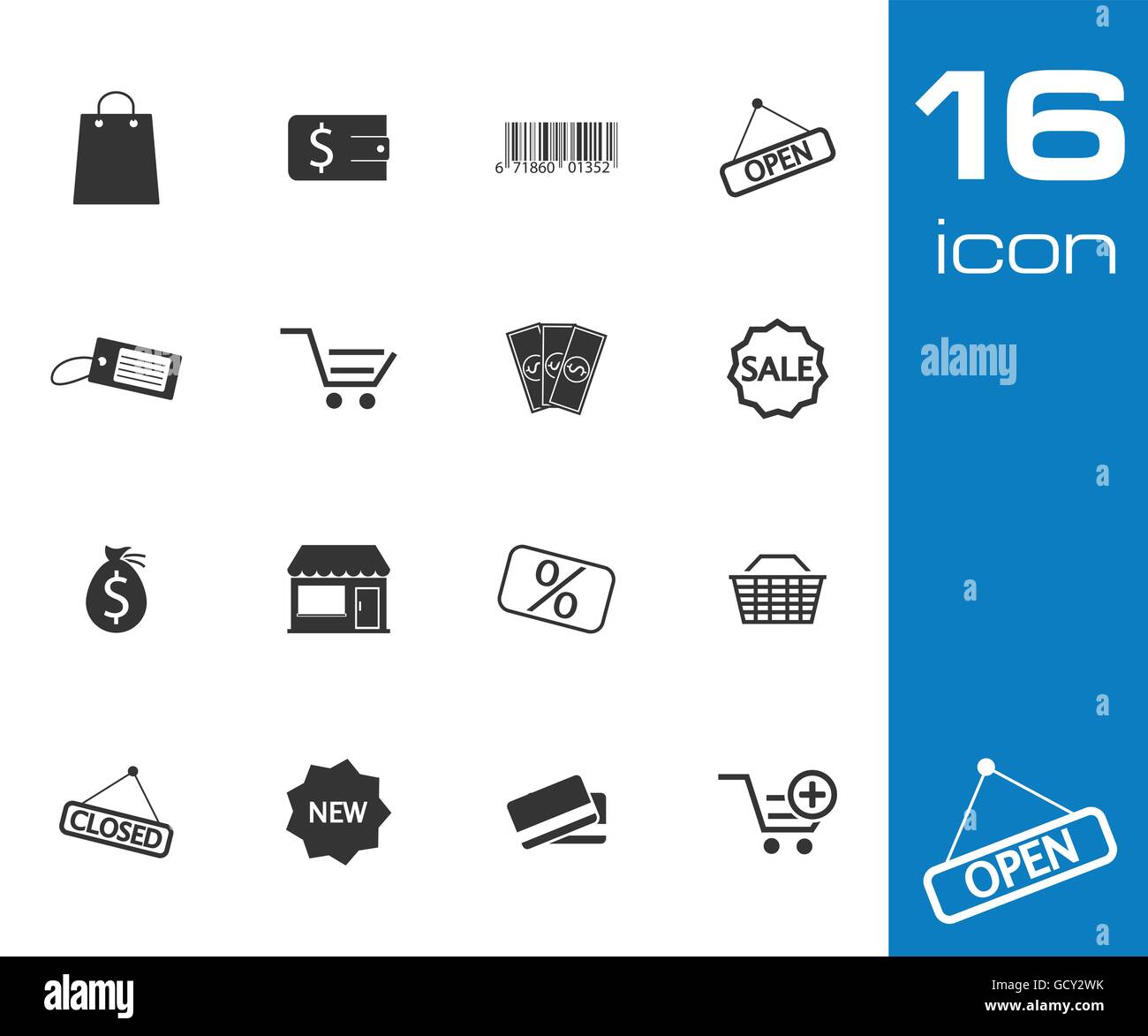 Vector black shop icons set Stock Vector Image & Art - Alamy