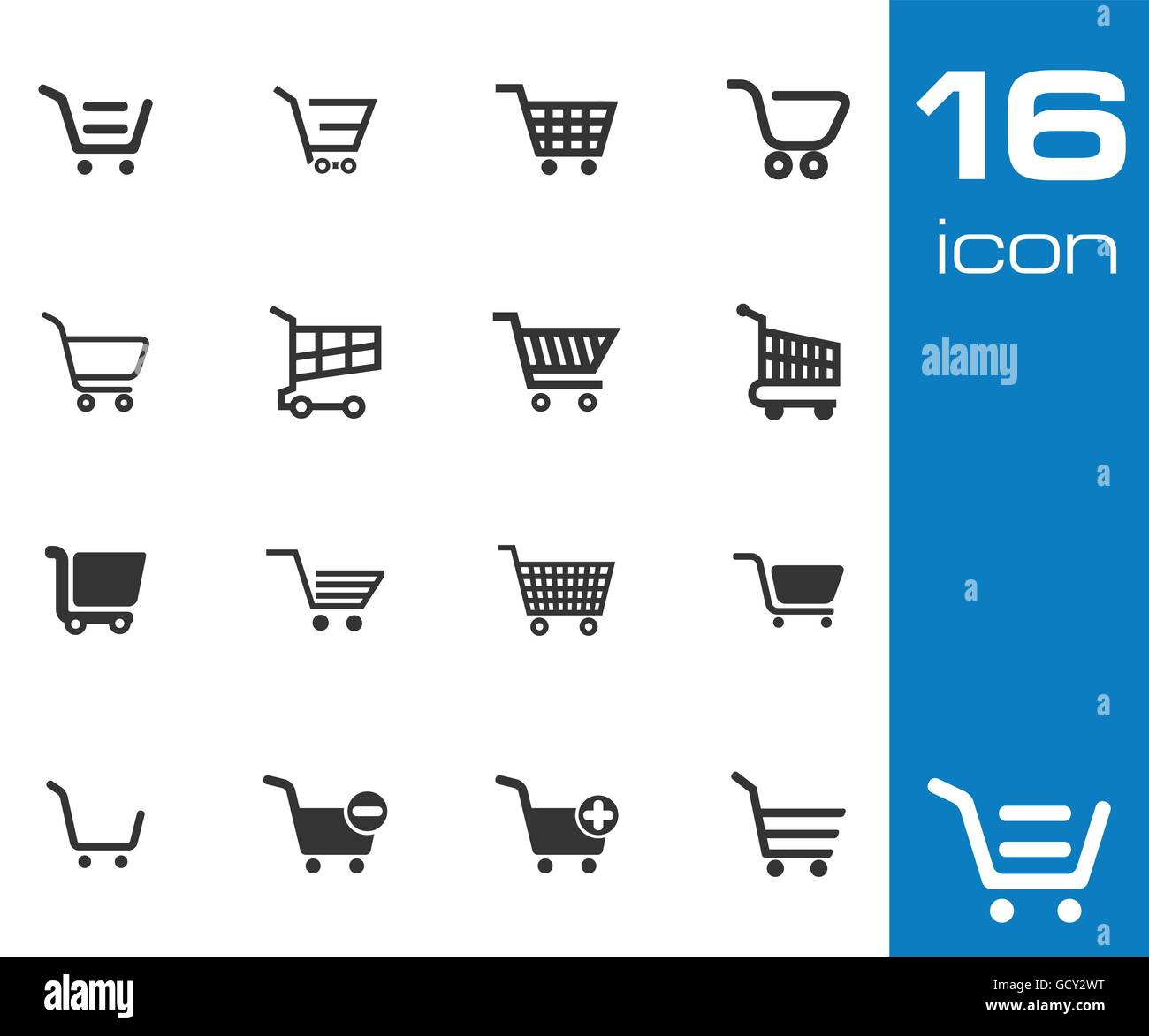 Vector black shopping cart icons set Stock Vector Image & Art - Alamy