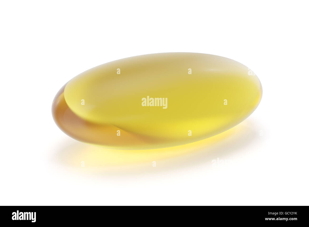 Fish oil pill, tablet isolated on white. 3d illustration Stock Photo ...