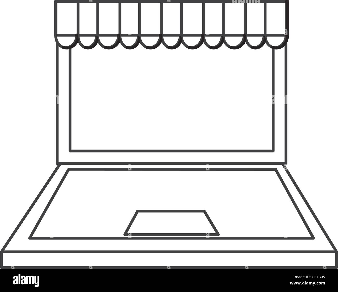 Laptop computer shopping store icon Stock Vector Image & Art - Alamy