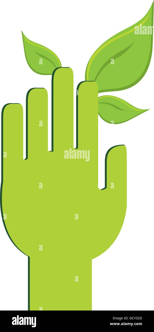 human hand leaf leaves icon Stock Vector Image & Art - Alamy