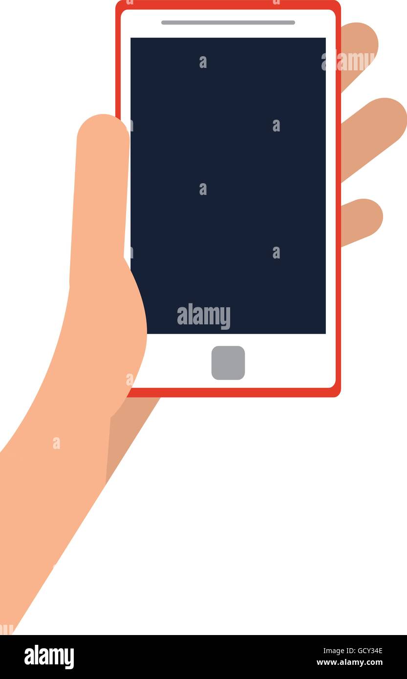 Holding phone close up Stock Vector Images - Alamy