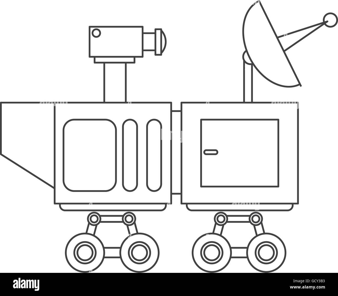 Simple Drawing Mars Rover Curiosity