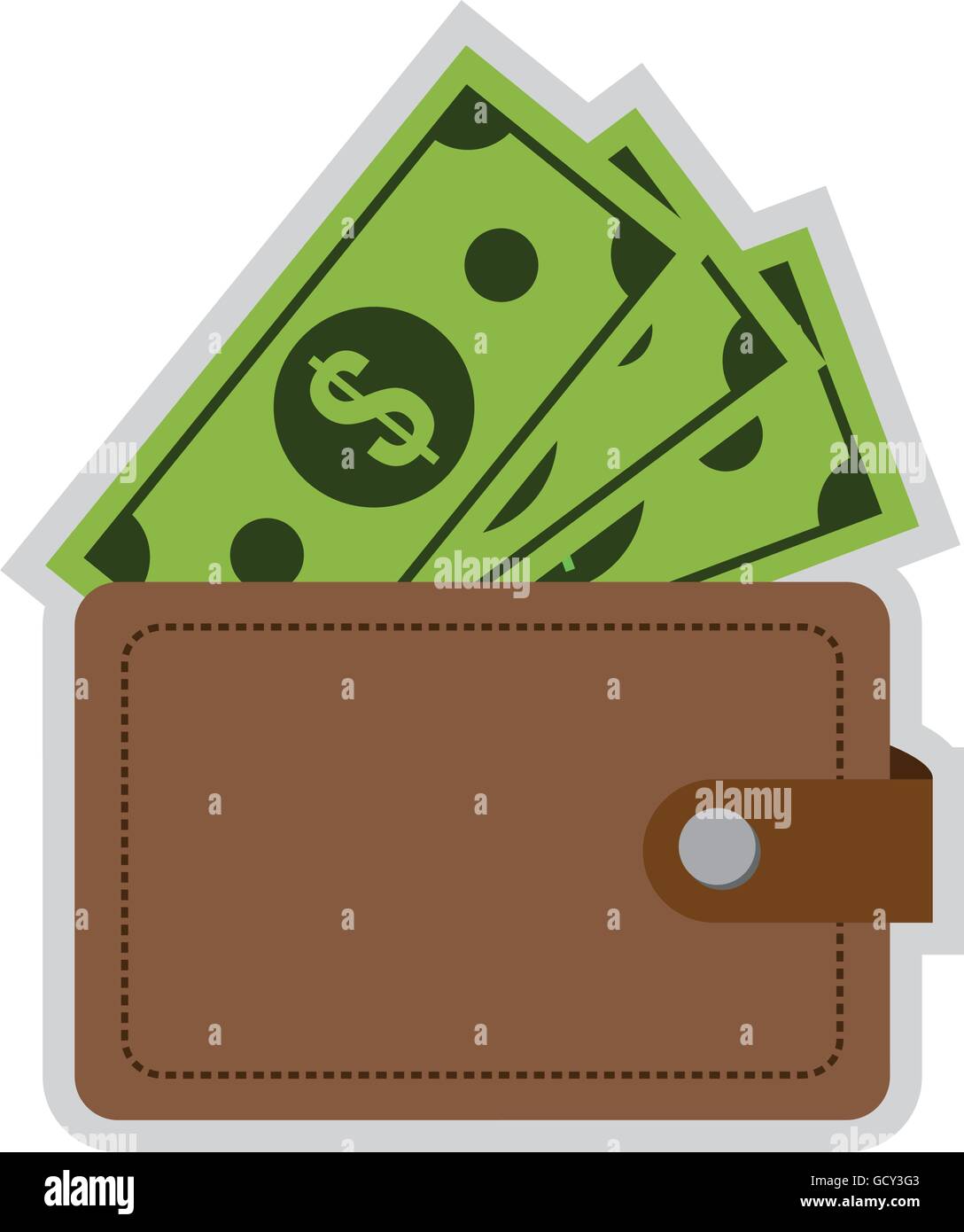 wallet with dollar bills icon Stock Vector Image & Art - Alamy