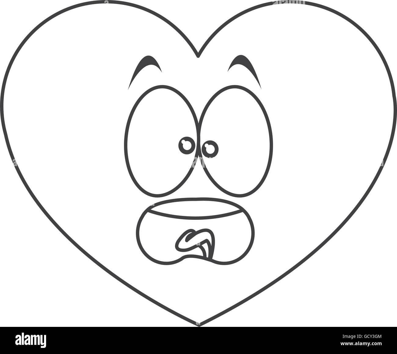 surprised heart cartoon icon Stock Vector Image & Art - Alamy