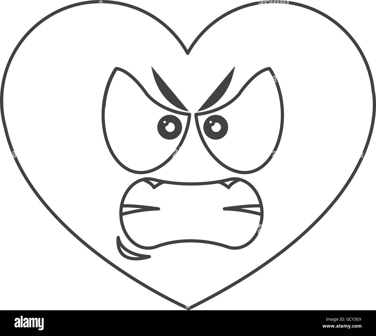 angry heart cartoon icon Stock Vector Image & Art - Alamy