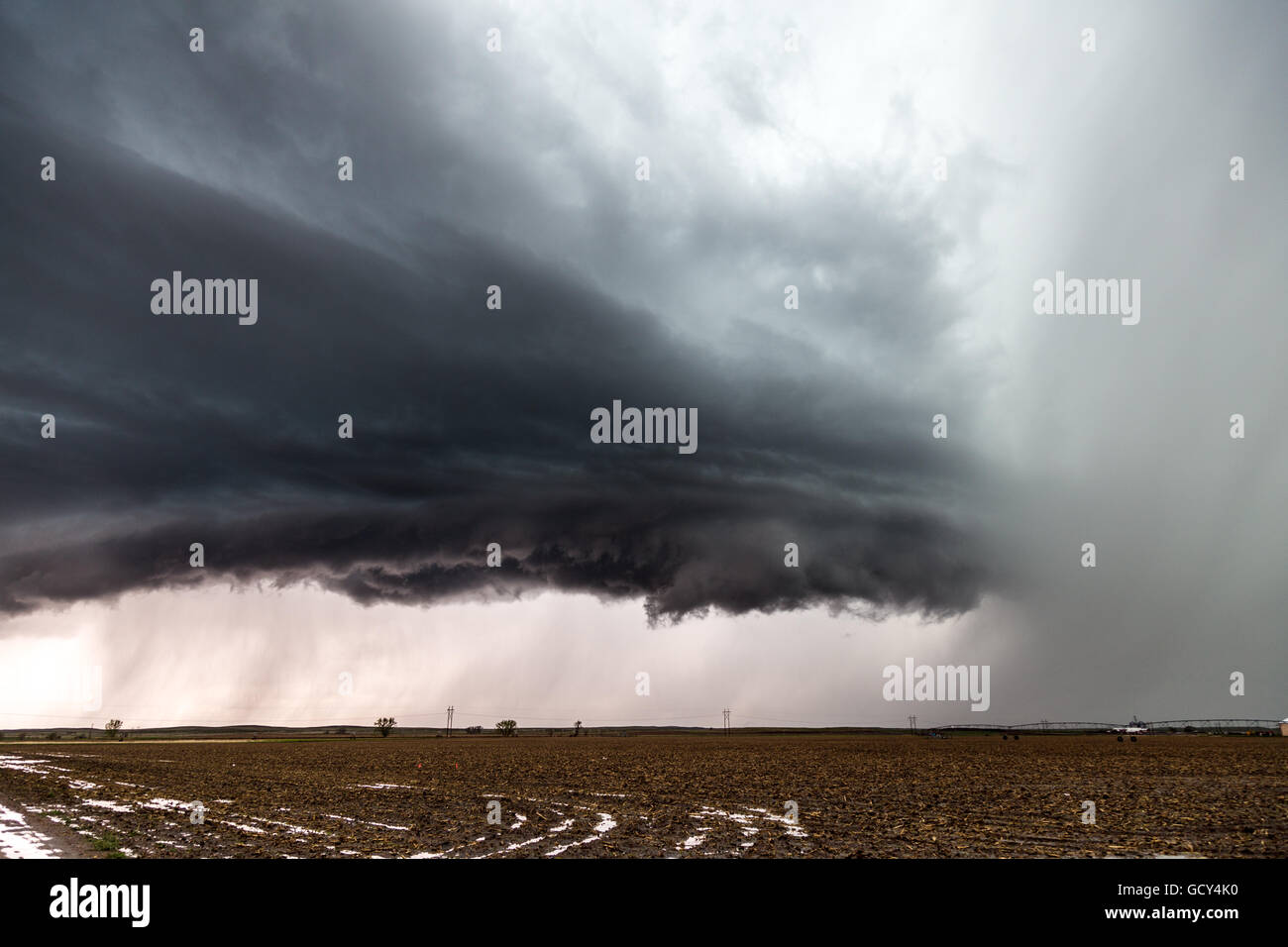A supercell thunderstorm near Bridgeport, Nebraska, May 15, 2015 Stock ...