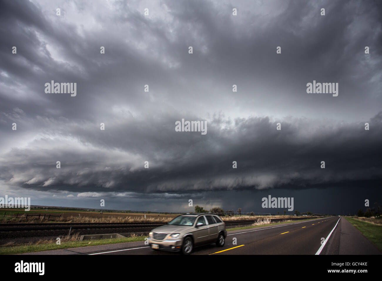Car drives thunderstorm hi-res stock photography and images - Alamy