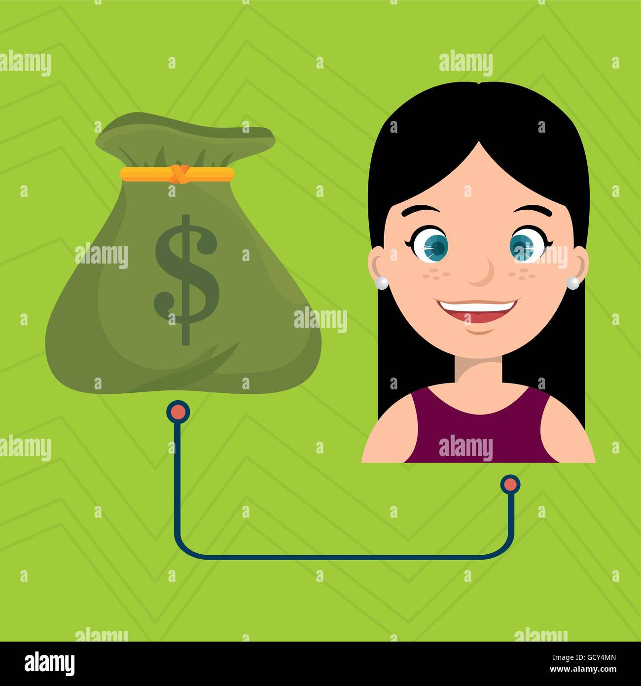woman and bag money isolated icon design Stock Vector Image & Art - Alamy