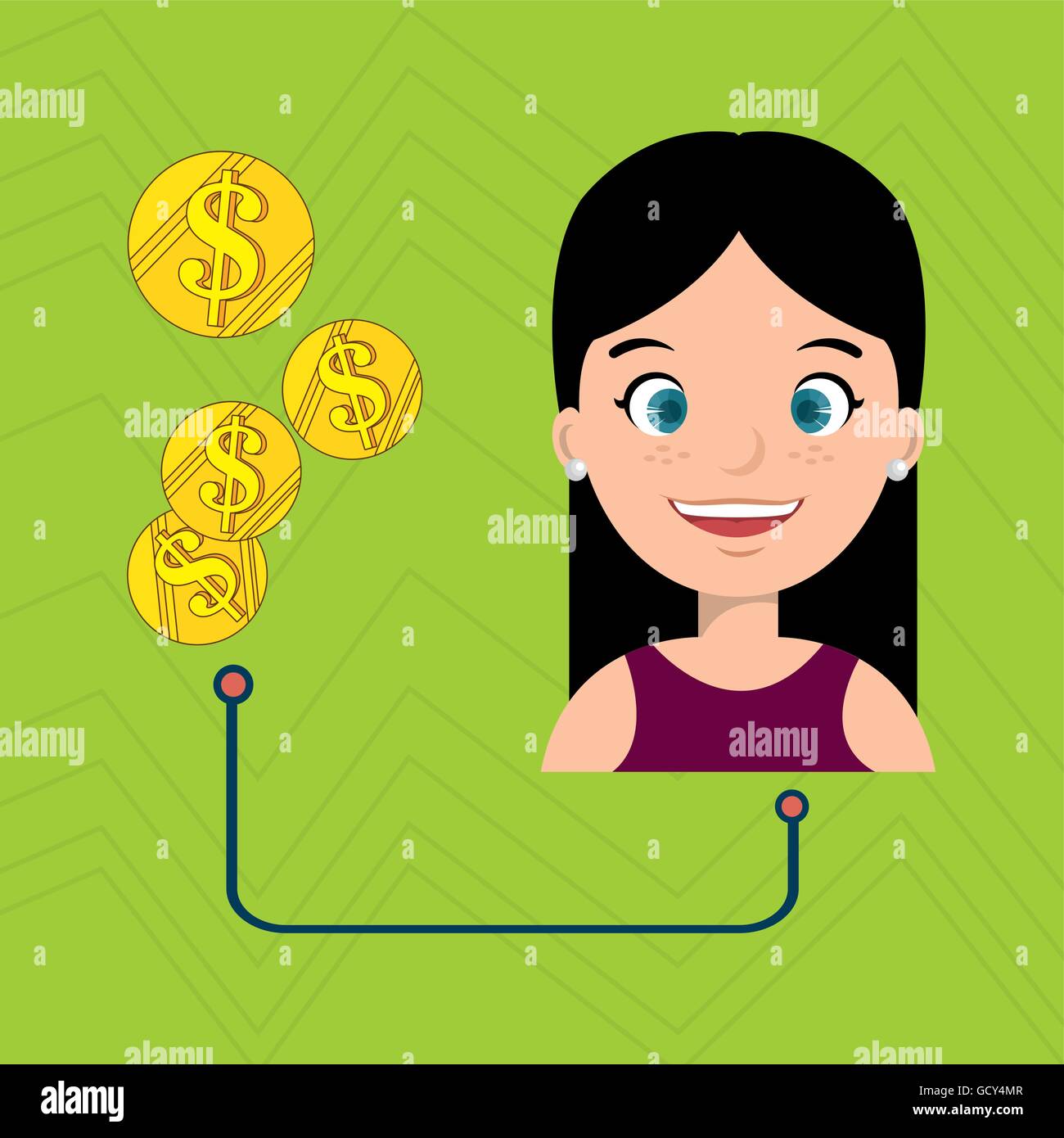 people with woman and currency isolated icon design Stock Vector Image ...