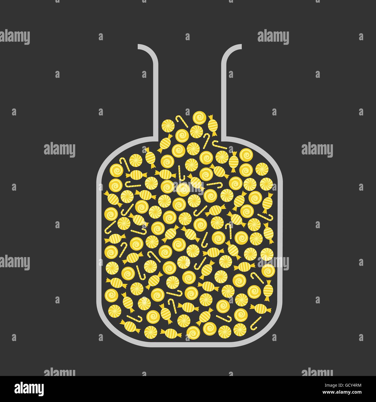 Lab flask filled with yellow candies Stock Vector Image & Art - Alamy