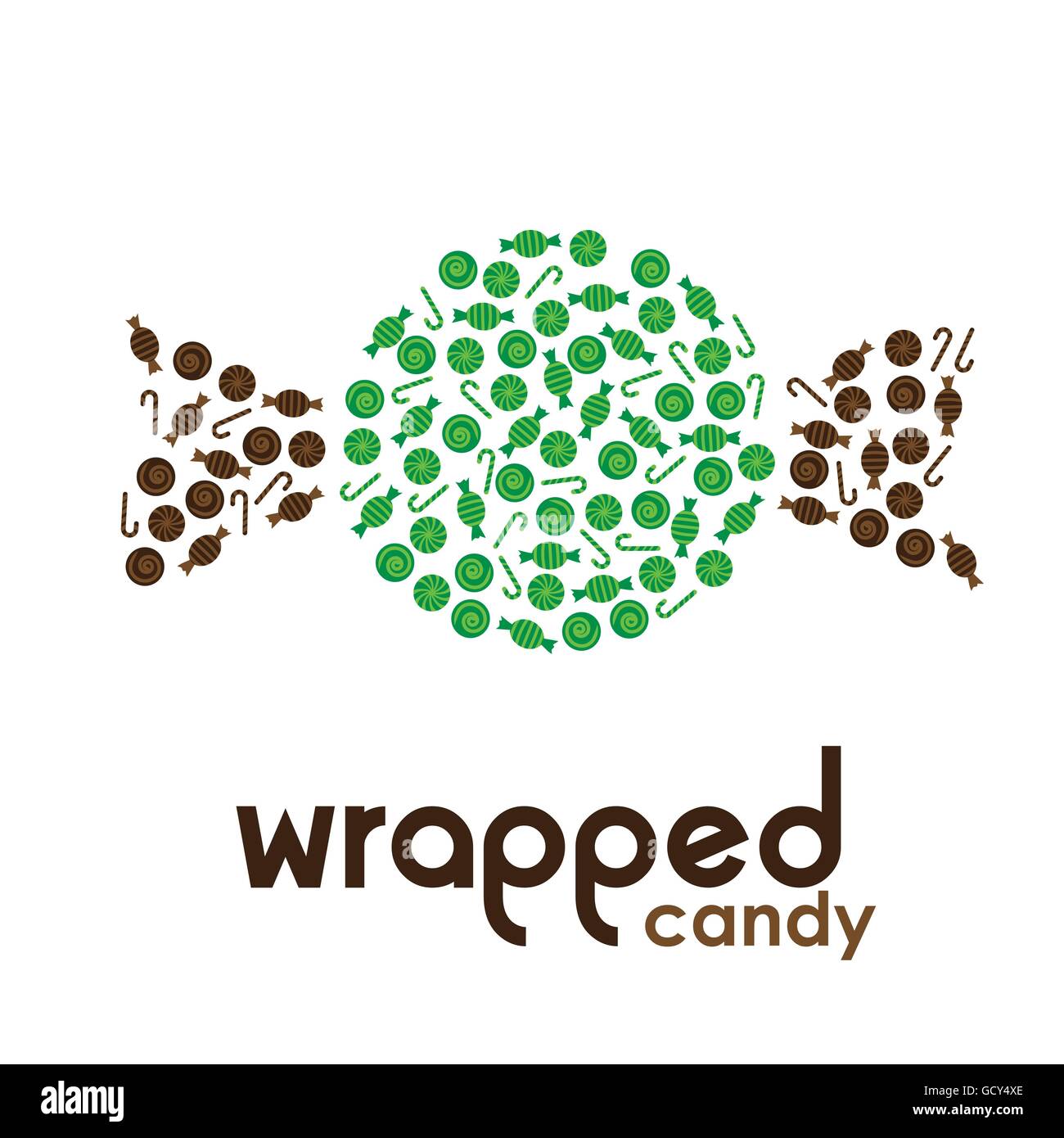 Green wrapped candy made by candies Stock Vector Image & Art - Alamy