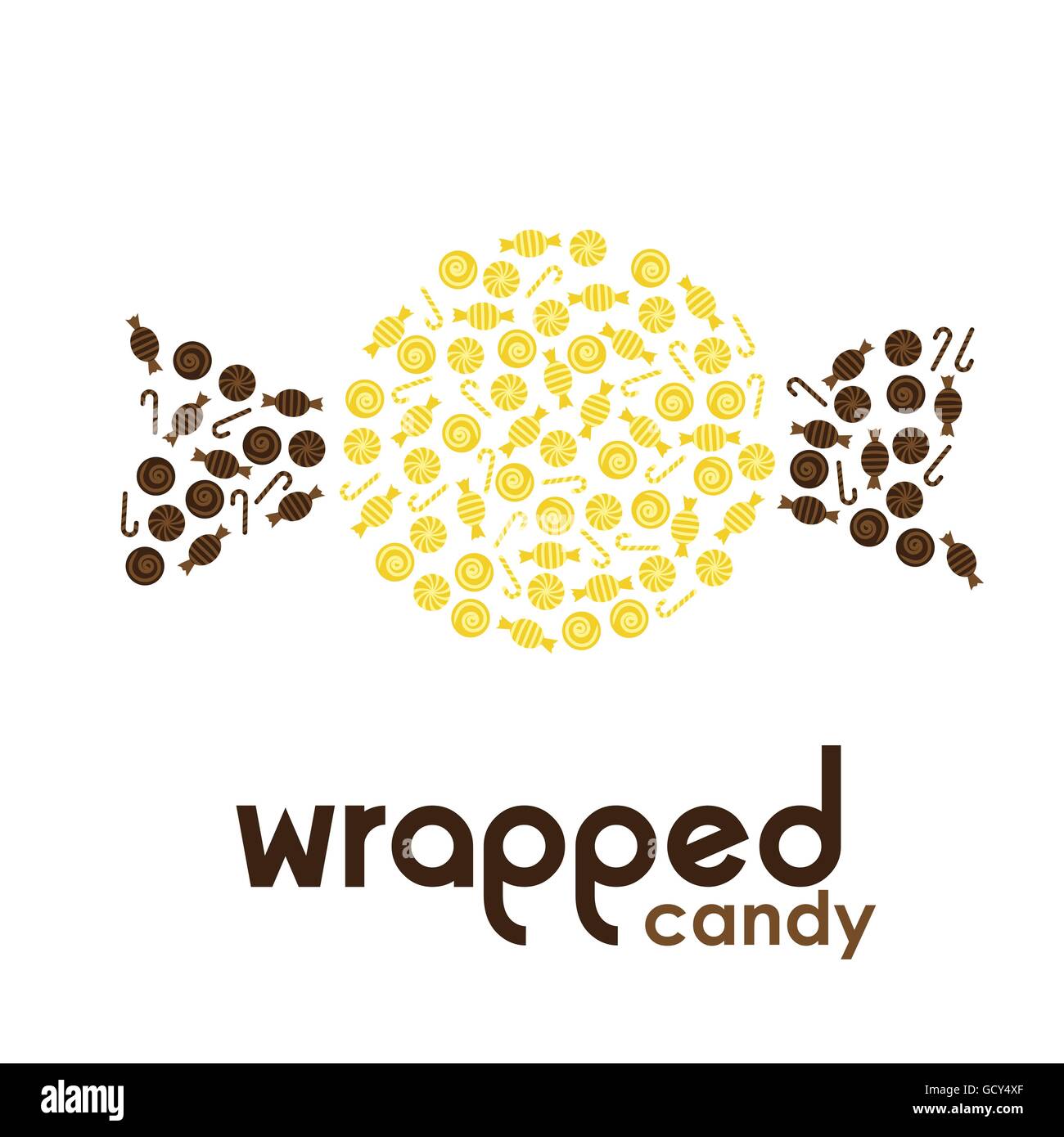 Yellow wrapped candy made by candies Stock Vector Image & Art - Alamy