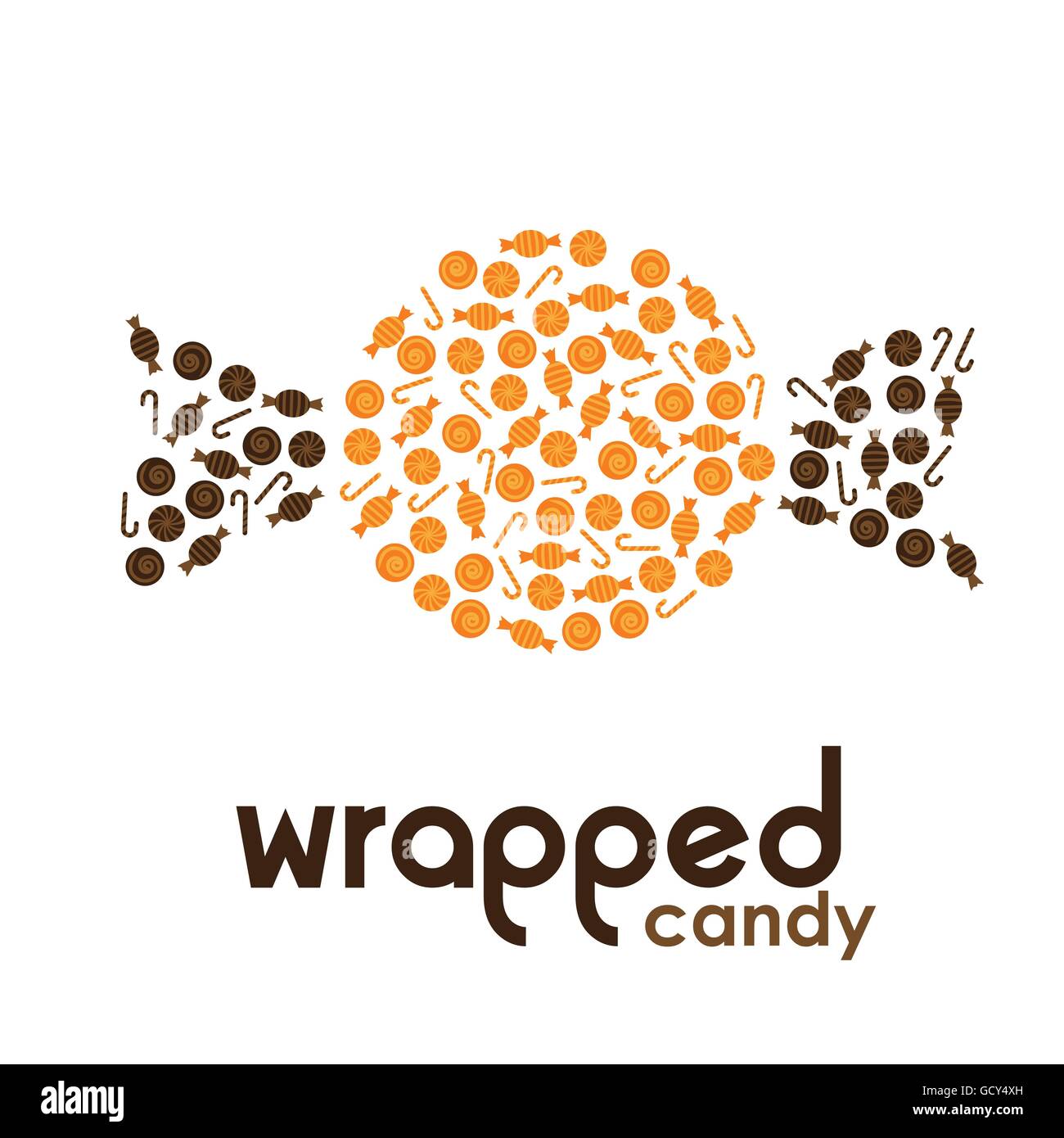 Orange wrapped candy made by candies Stock Vector Image & Art - Alamy