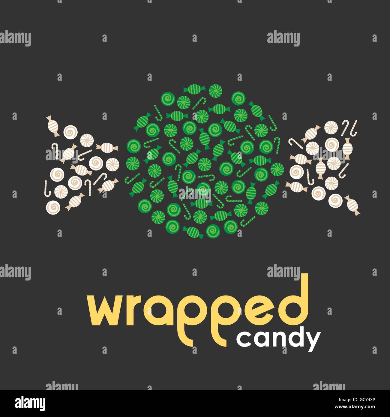 Green wrapped candy made by candies Stock Vector Image & Art - Alamy