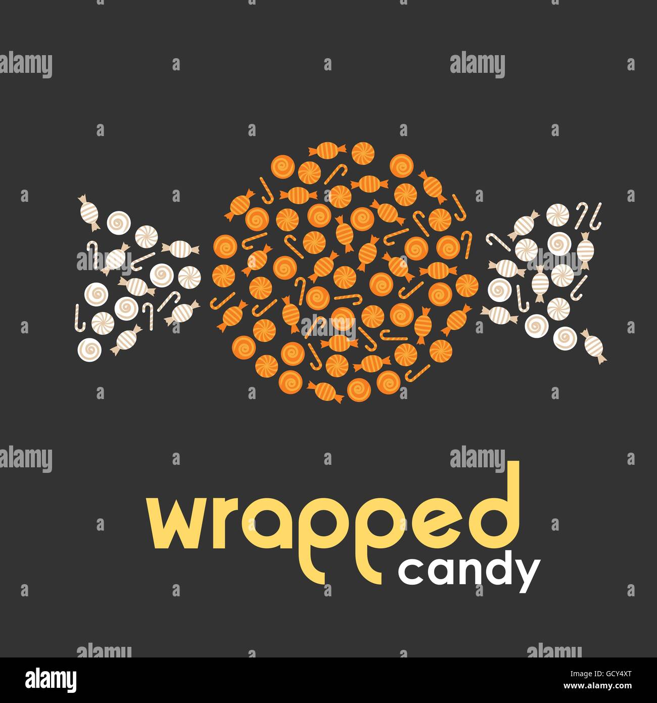 Orange wrapped candy made by candies Stock Vector Image & Art - Alamy