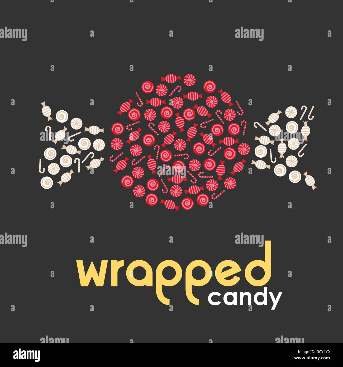 Red wrapped candy made by candies Stock Vector Image & Art - Alamy