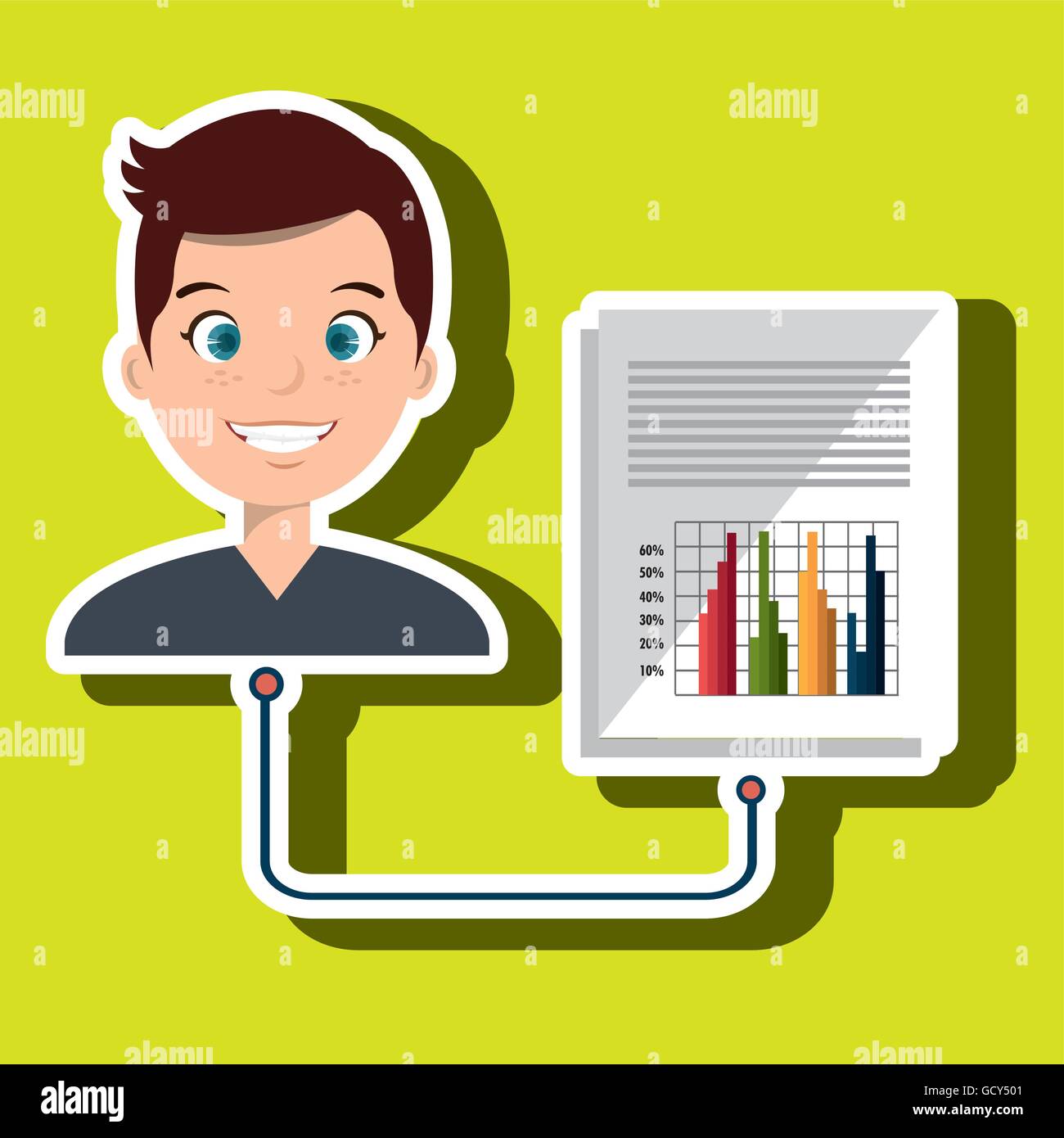 Young business man drawing chart Stock Vector Images - Alamy