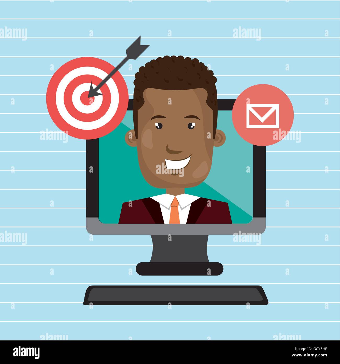 man with computer isolated icon design Stock Vector Image & Art - Alamy