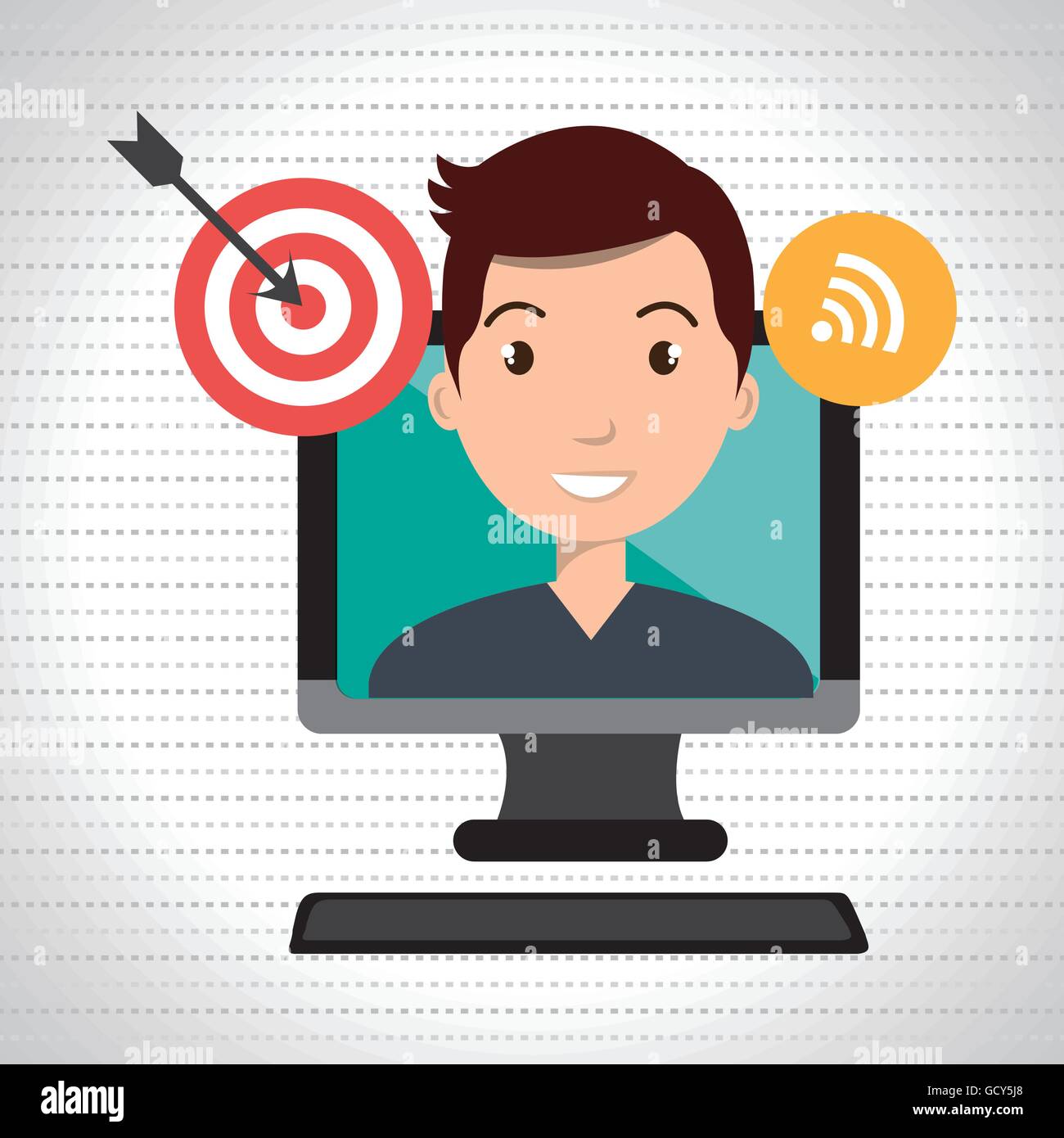 man with computer isolated icon design Stock Vector Image & Art - Alamy