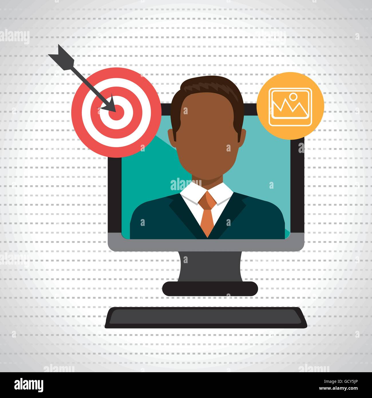 man with computer isolated icon design Stock Vector Image & Art - Alamy