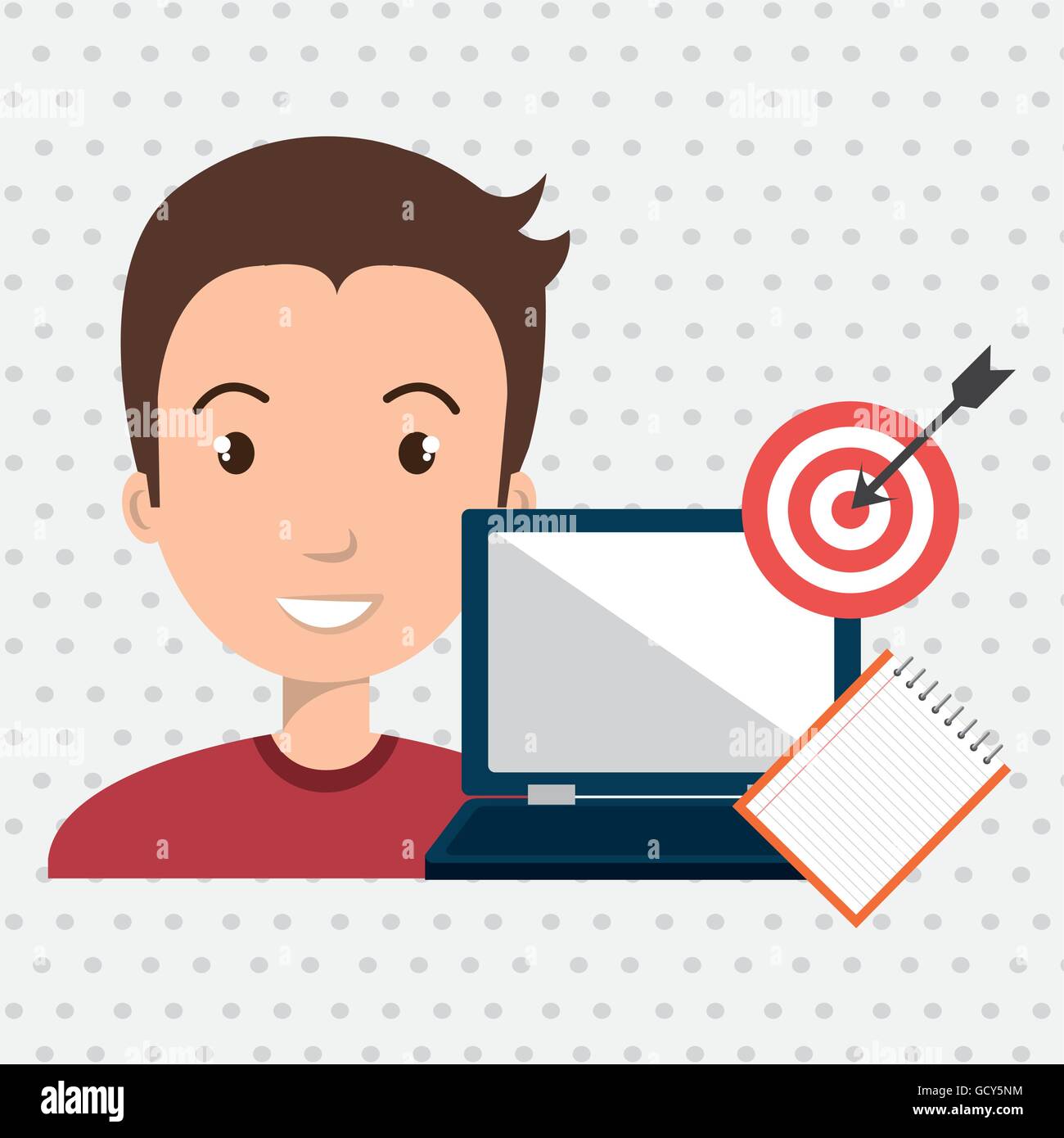 man with computer isolated icon design Stock Vector Image & Art - Alamy