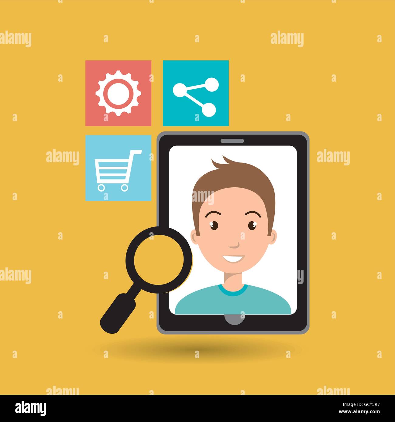 smarthphone and people isolated icon design Stock Vector Image & Art ...