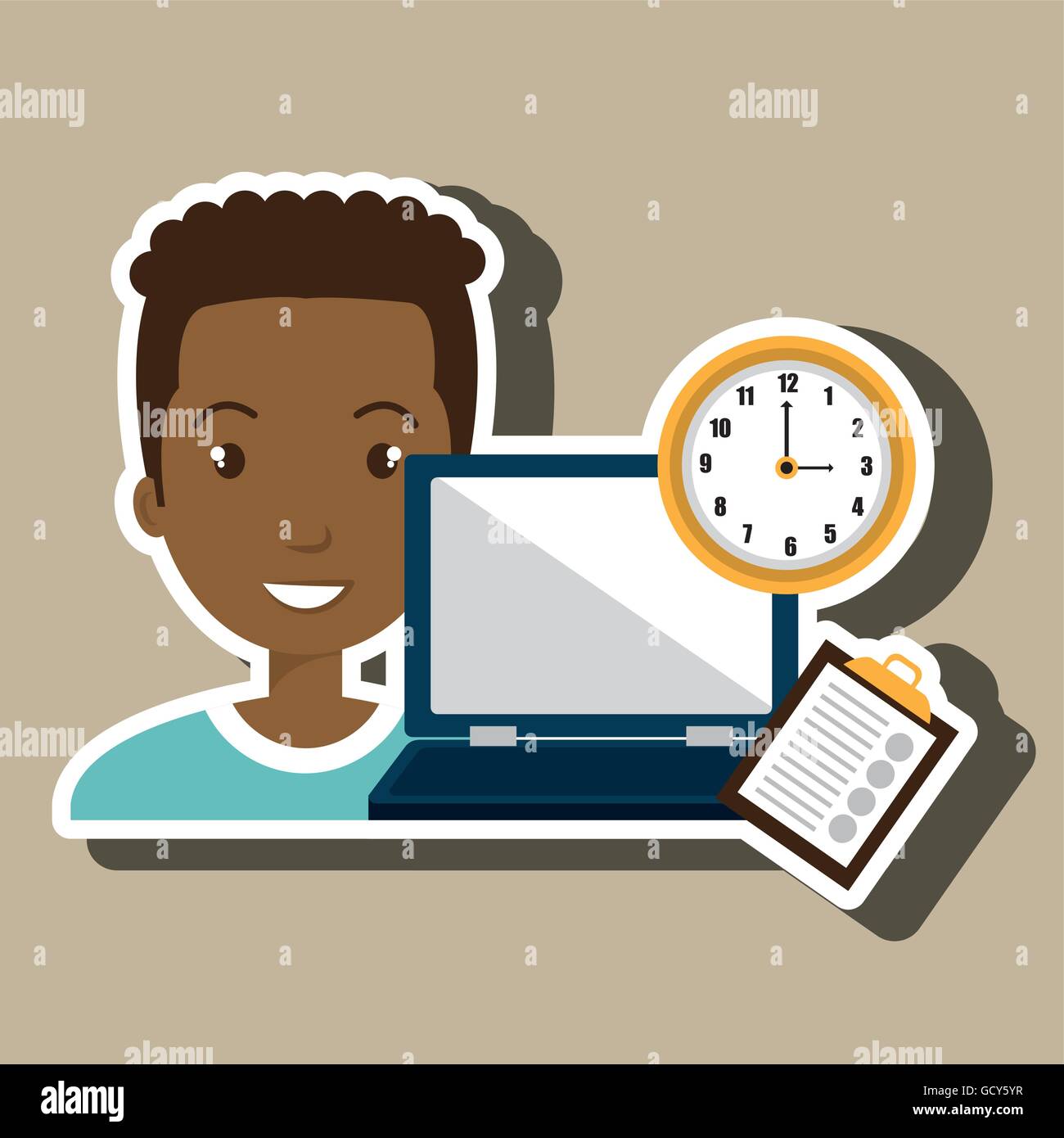 man with computer isolated icon design Stock Vector Image & Art - Alamy