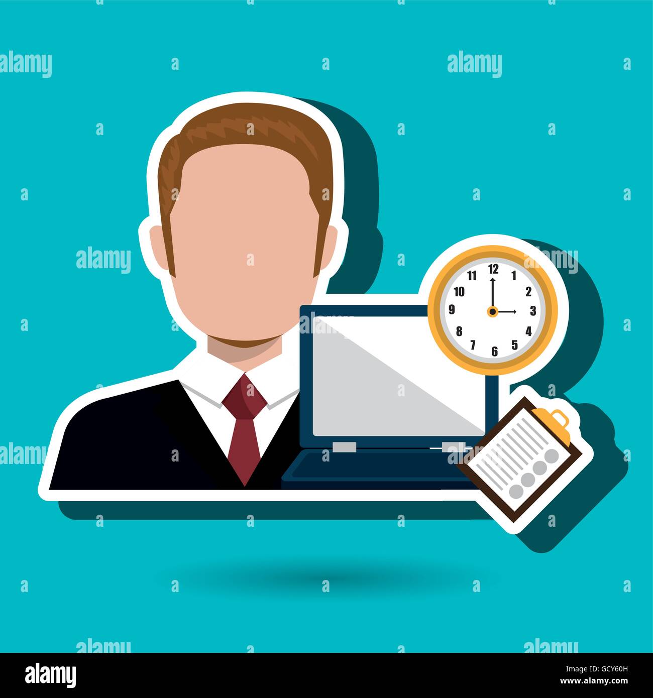 man with computer isolated icon design Stock Vector Image & Art - Alamy