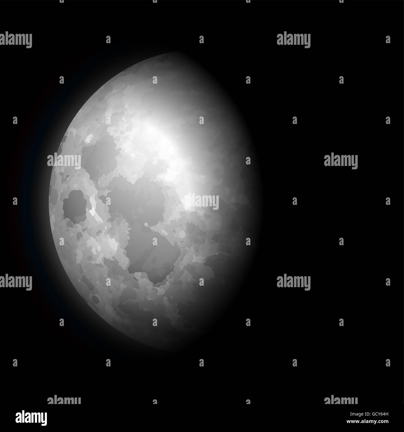 Moon phase on a black sky Stock Photo - Alamy